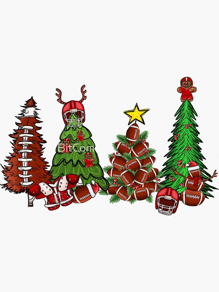 "Football- christmas - tree" Sticker for Sale by BitCom | Redbubble