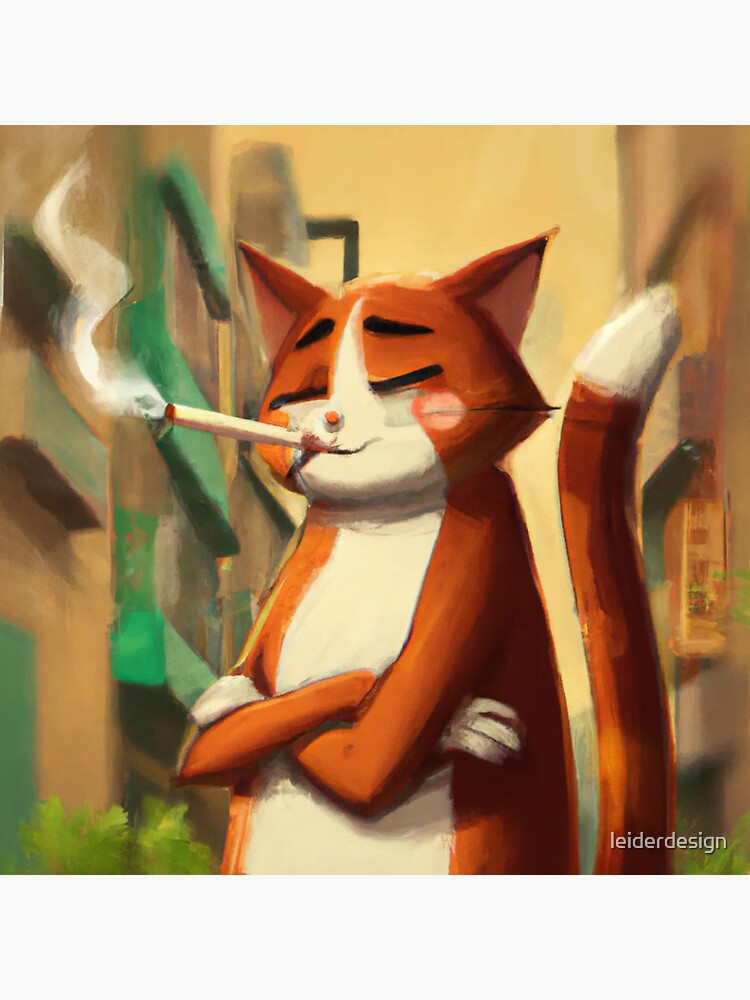 "Smoking Cat" Sticker for Sale by leiderdesign | Redbubble