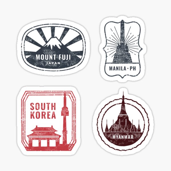 "Countries and Landmarks Asia" Sticker for Sale by Sticker-Palace ...