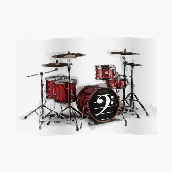 Red Drum Set Poster For Sale By Daniel Hagerman Redbubble