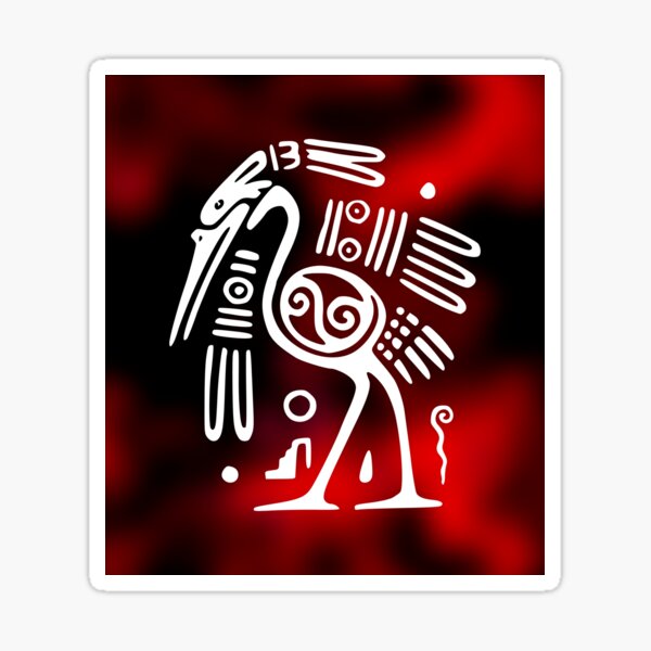 "Aztec Ibis Bird Symbol" Sticker for Sale by Daniel-Hagerman | Redbubble