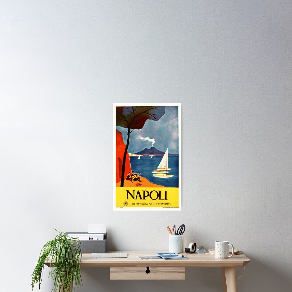 "Vintage Napoli Italy Travel Poster" Poster for Sale by AllVintageArt ...
