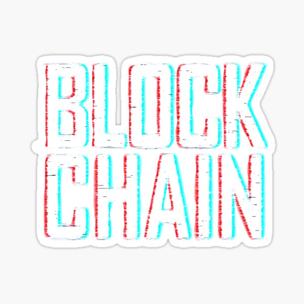 "GLITCHY-BLOCKCHAIN" Sticker for Sale by Fat-Linos | Redbubble