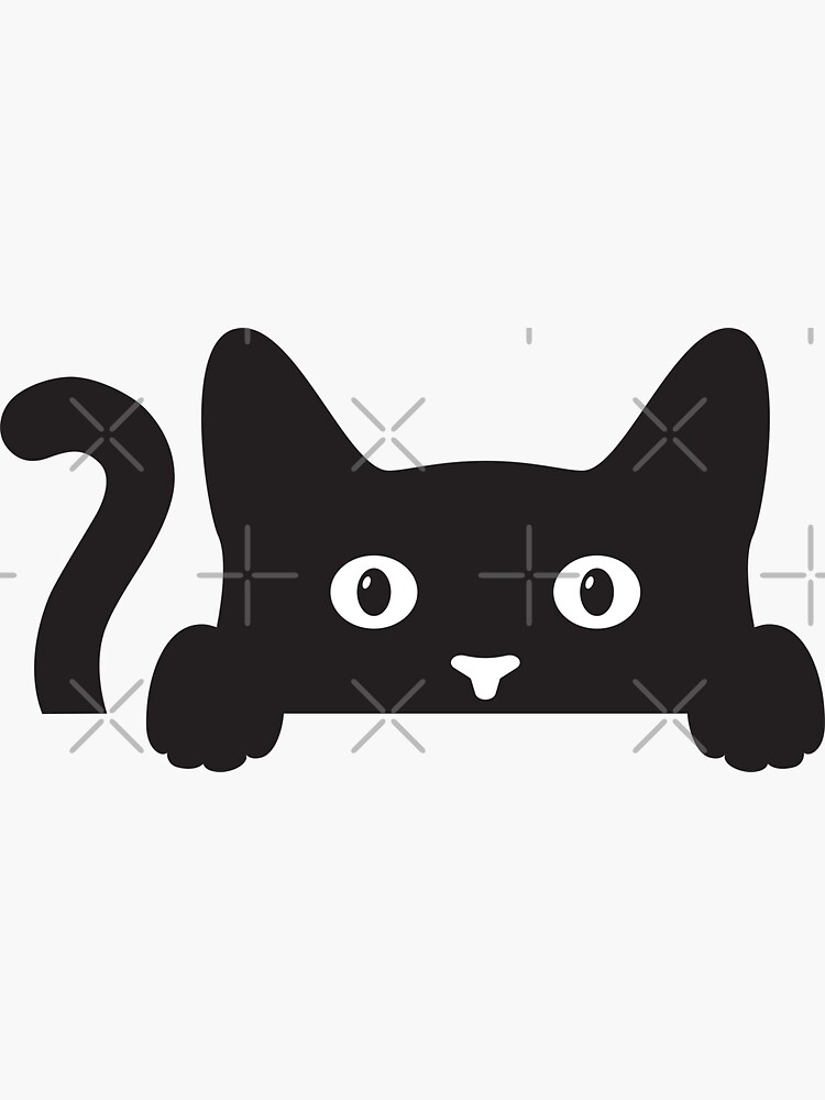 "Black Cat Popping Out From An Invisible Box " Sticker for Sale by ...