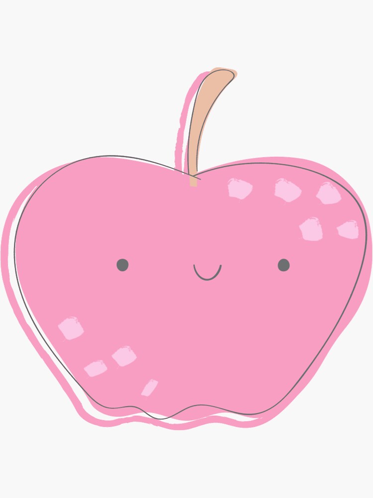 "Chibi Kawaii Food Cute Apple" Sticker for Sale by LuckiestPixel ...