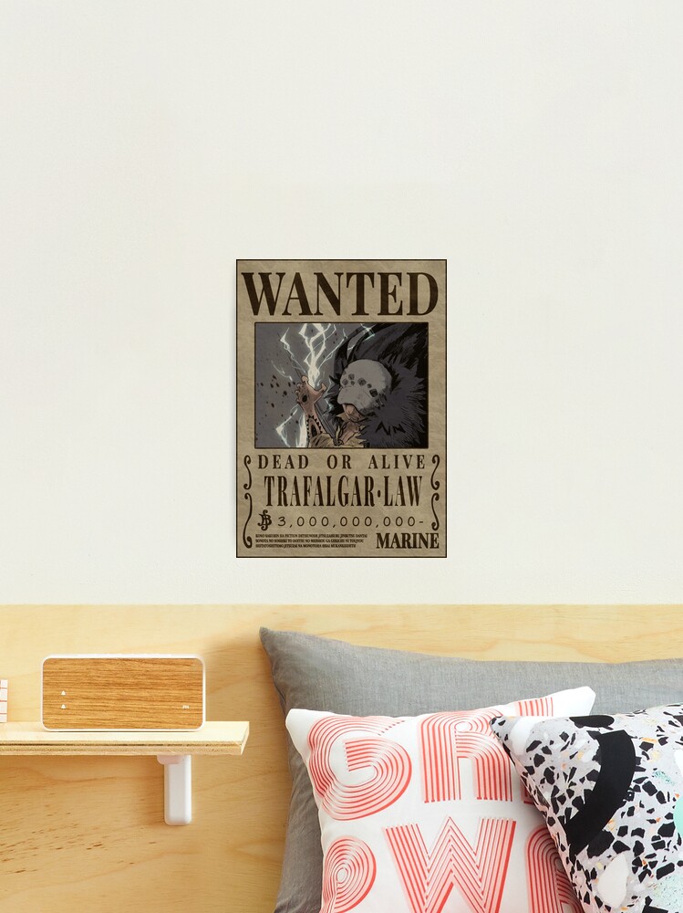 "Trafalgar D Water Law Poster Bounty One Piece Wanted" Photographic ...