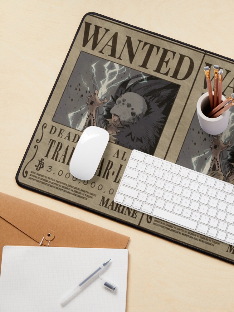 "Trafalgar D Water Law Poster Bounty One Piece Wanted" Mouse Pad for ...
