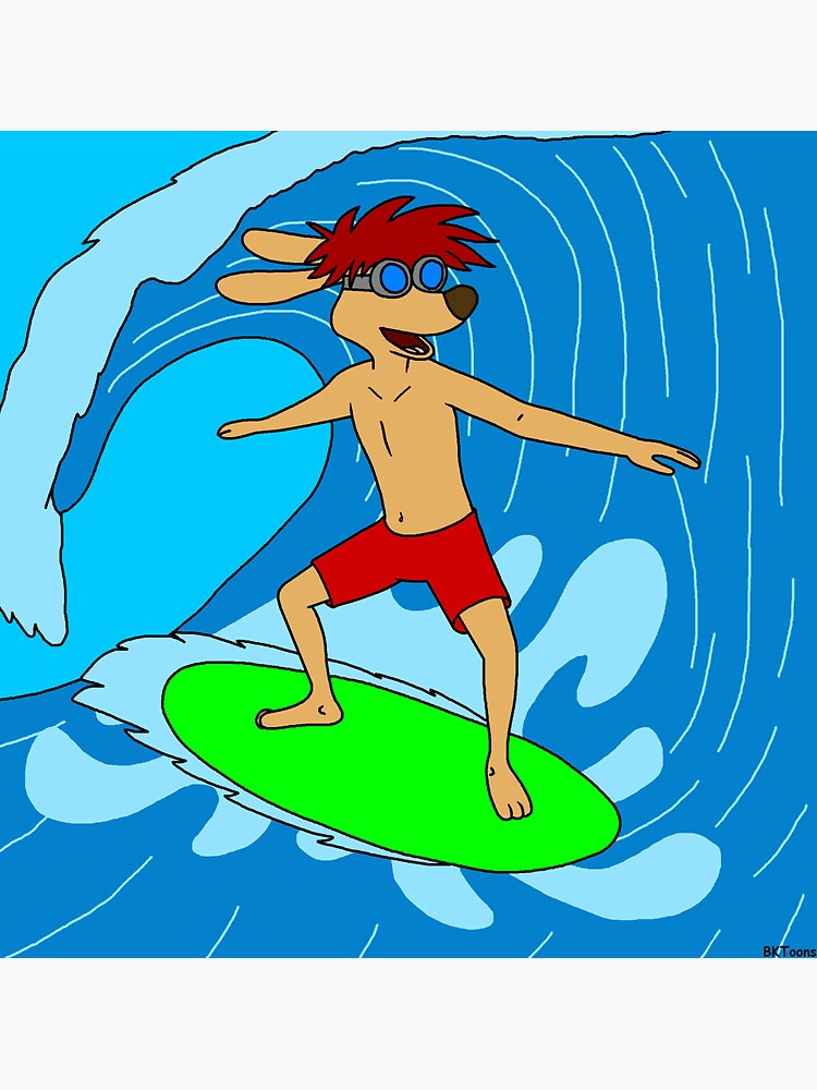 "Surfer Dog" Sticker for Sale by BKToonsShop | Redbubble