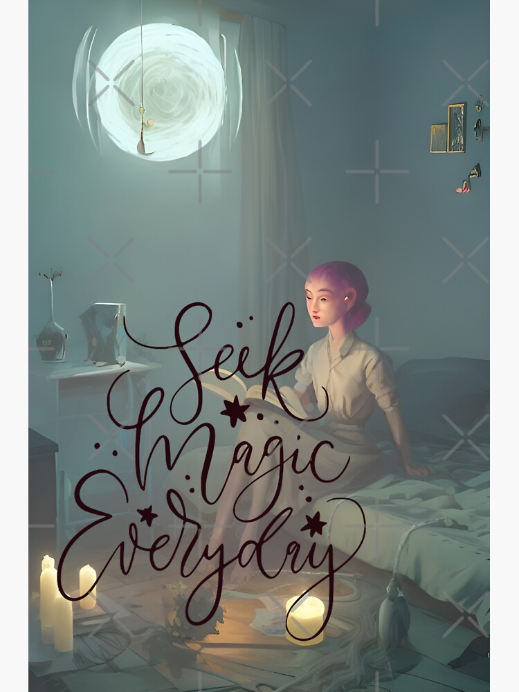 "Seek Magic Everyday Witch Art" Sticker for Sale by HauntedWitch | Redbubble