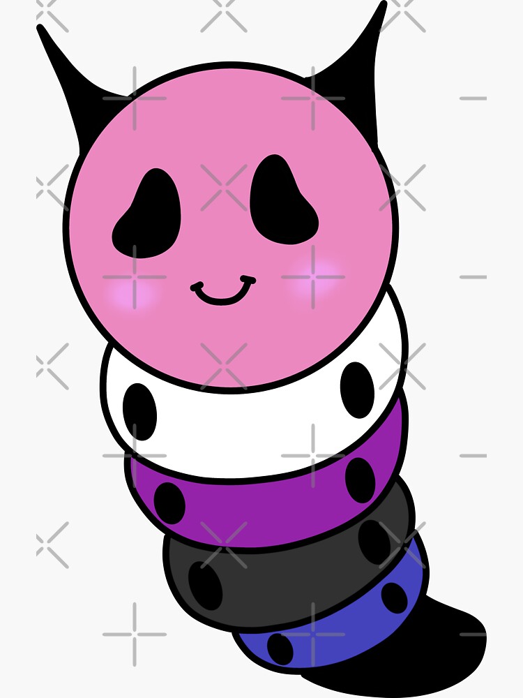 "Genderfluid Pride Cute Kawaii Blushing Caterpillar" Sticker for Sale ...