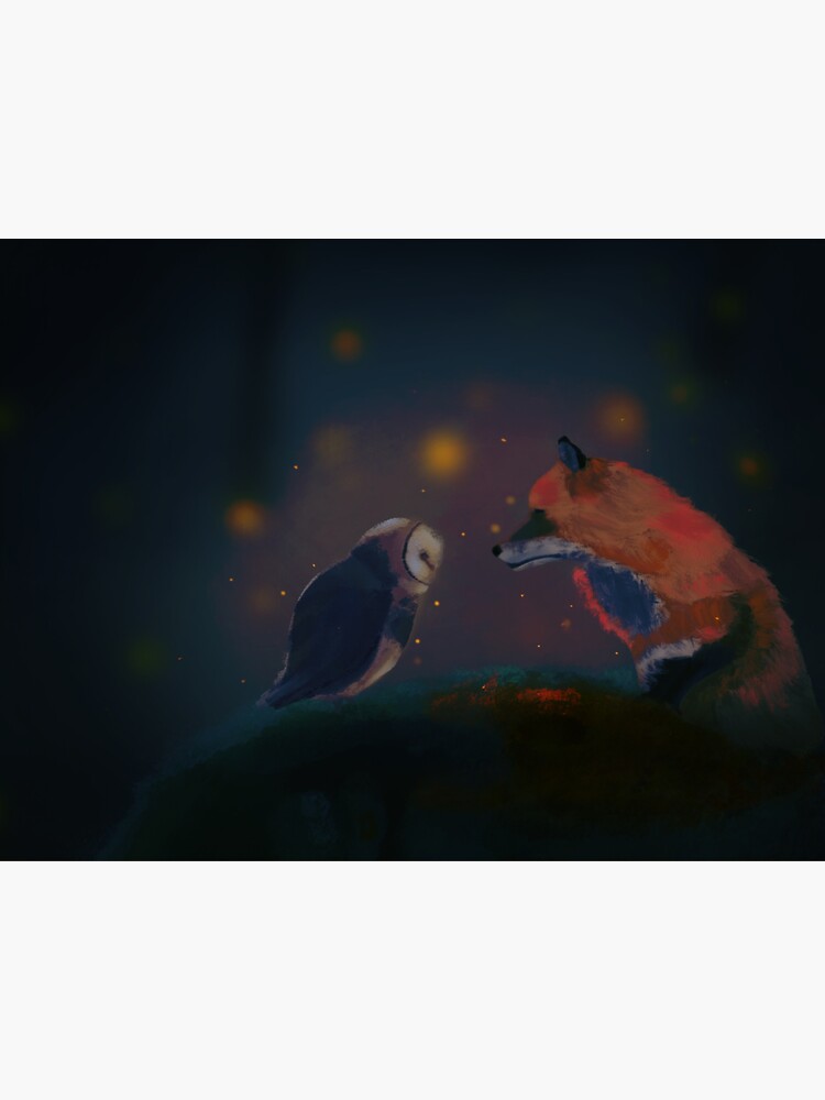 "Friendship between a fox and an owl" Sticker for Sale by Kibaa-Wolf ...