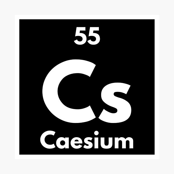 Lámina fotográfica «Número de elemento de tabla periódica 55 Cs Cesio ...