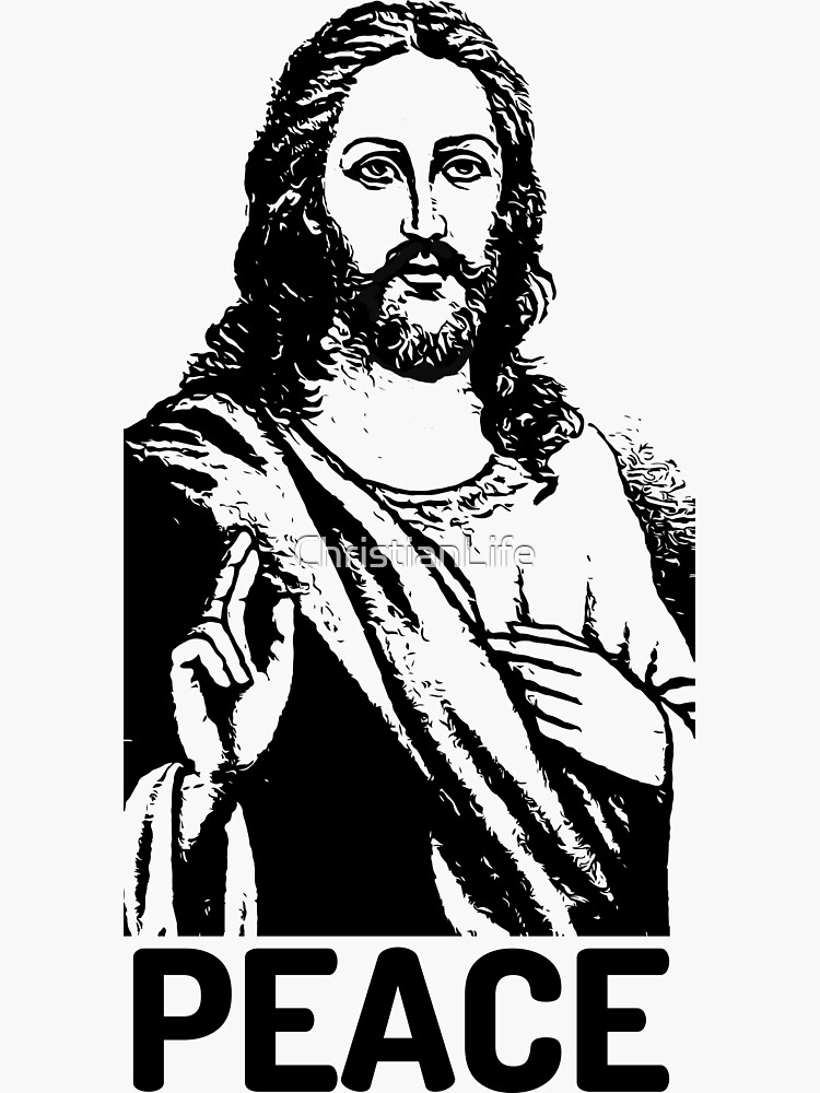 "Jesus, Peace Sign, Peace I give to you" Sticker for Sale by ...