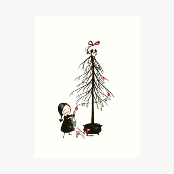"Addams Wednesday Christmas Tree, Wednesday Addams Design " Art Print ...