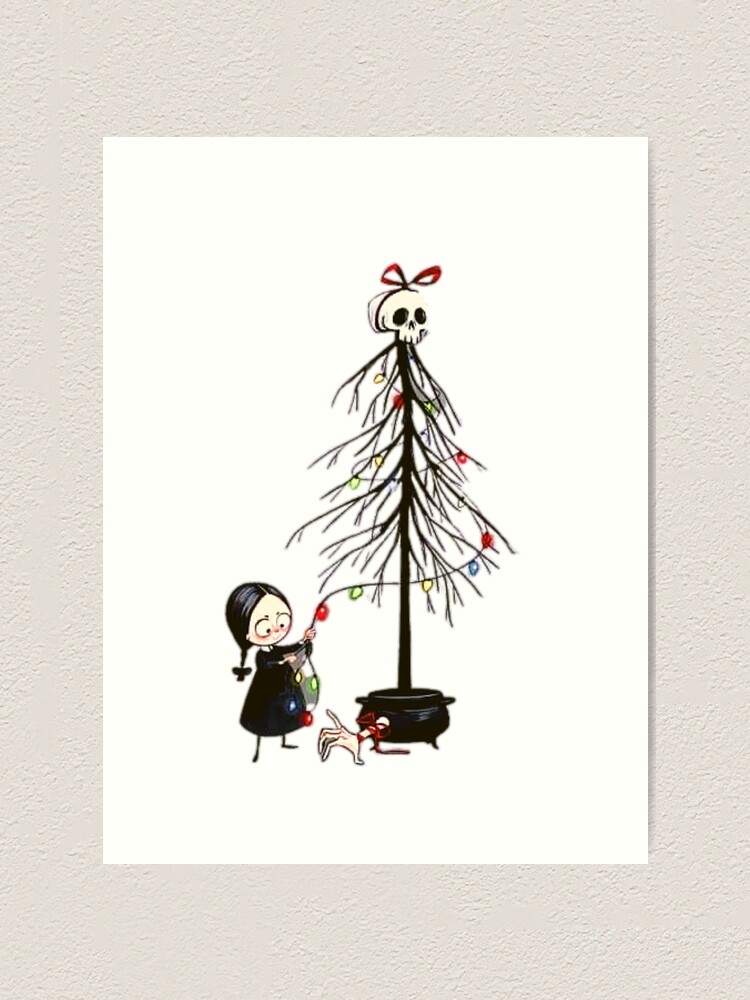 "Addams Wednesday Christmas Tree, Wednesday Addams Design " Art Print ...
