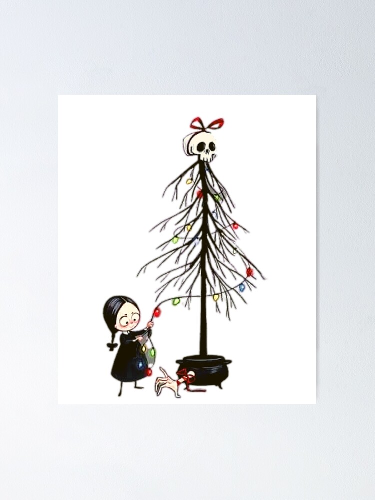 "Addams Wednesday Christmas Tree, Wednesday Addams Design " Poster for ...