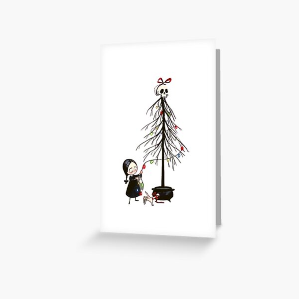 "Addams Wednesday Christmas Tree, Wednesday Addams Design " Greeting ...