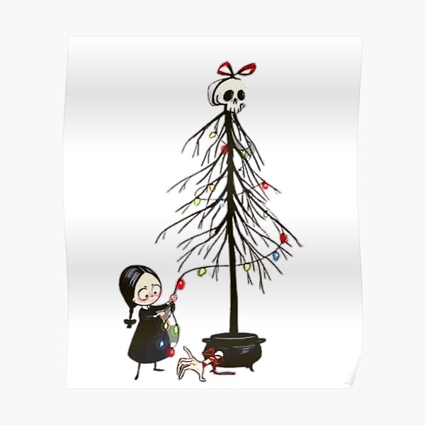 "Addams Wednesday Christmas Tree, Wednesday Addams Design " Poster for ...