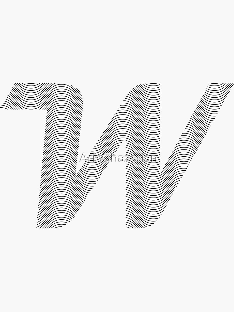 "Letter W" Sticker for Sale by ArinGhazarian | Redbubble