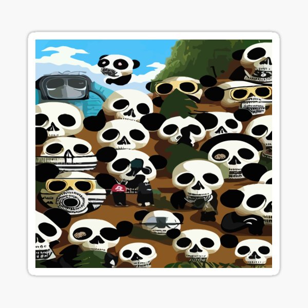 "Panda's and skulls" Sticker for Sale by Ro0sz | Redbubble
