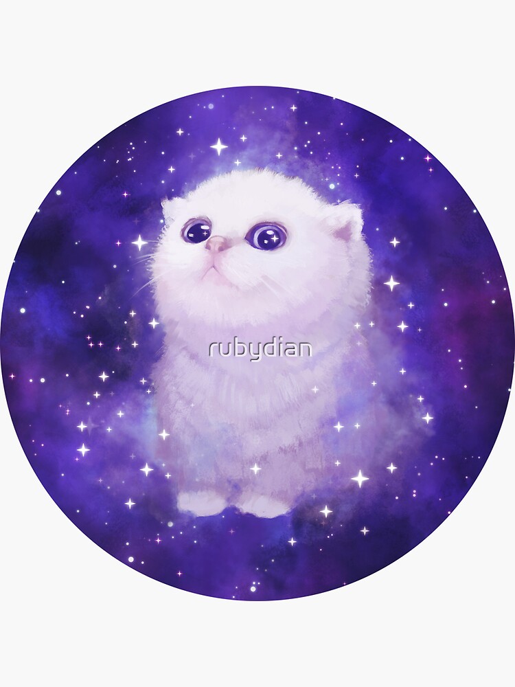 "Galaxy Cat | Cosmic space kitten - a cute celestial star cat" Sticker ...