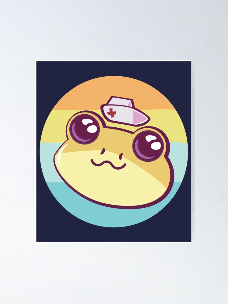 "Frog With Nurse Hat | Kawaii Frog Christmas" Poster for Sale by ...