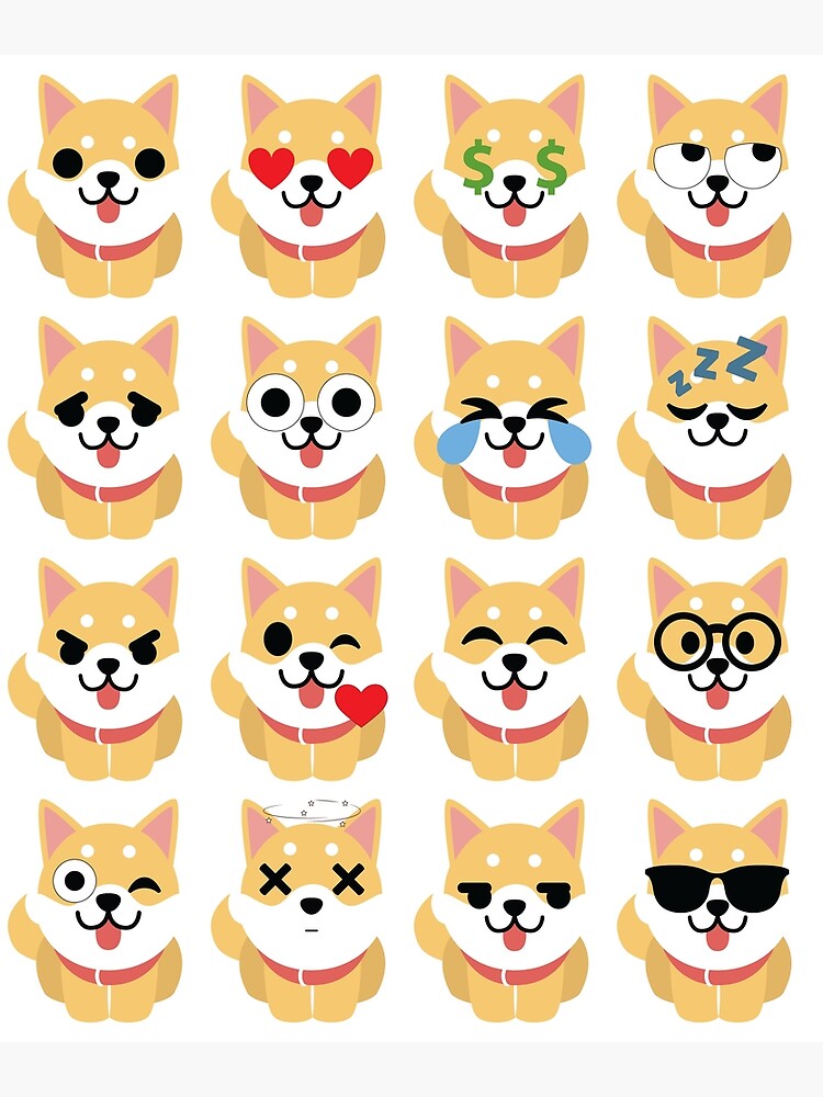 "Shiba Inu Emoji " Poster by HippoEmo | Redbubble