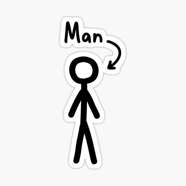 "stick figure T-shirt design" Sticker for Sale by TheLazyCompany ...