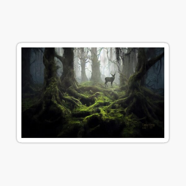 "Deer in the Mist" Sticker for Sale by SwampySloth | Redbubble