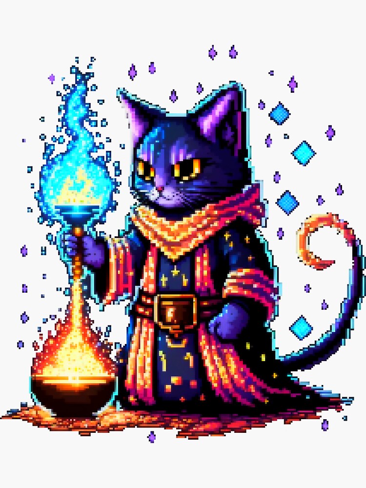 "Mage Cat I" Sticker for Sale by 9LivesCats | Redbubble