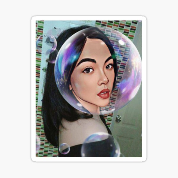 "Cartoon Girl in Bubble" Sticker for Sale by HersDesire | Redbubble