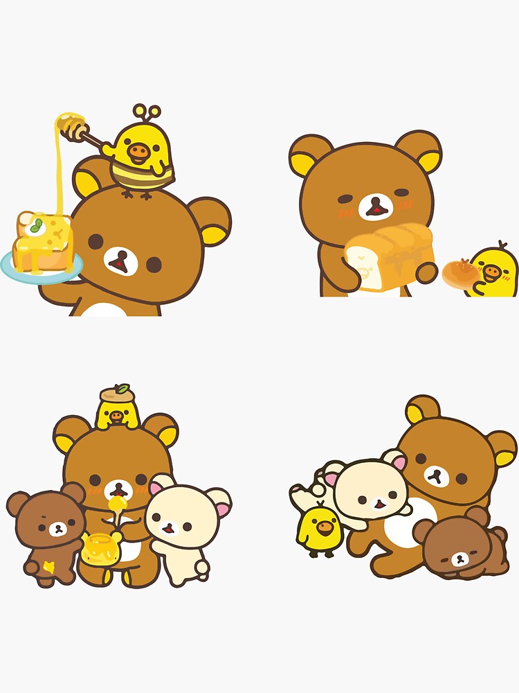 "Rilakkuma honey sticker pack " Sticker for Sale by yevamei | Redbubble