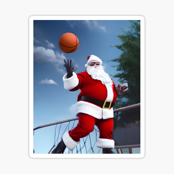 "AI Santa Dunking" Sticker for Sale by AI-Empire | Redbubble