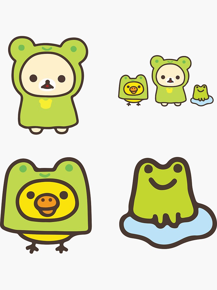 "Rilakkuma frog costume sticker pack" Sticker for Sale by yevamei ...