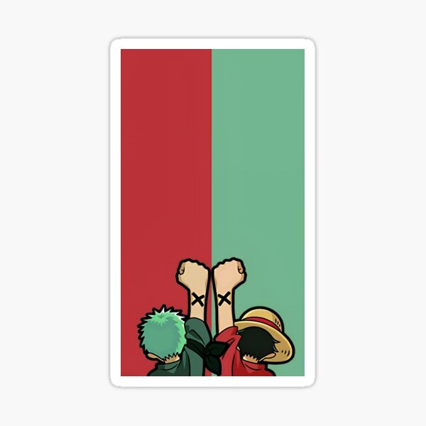 "One Piece - Zoro-Luffy" Sticker for Sale by Thebestindesign | Redbubble