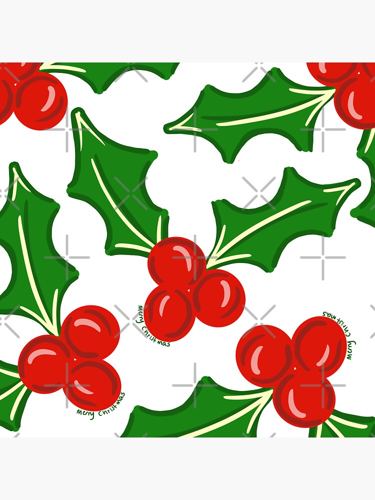 "Festive Holly" Sticker for Sale by LilyDesigned | Redbubble