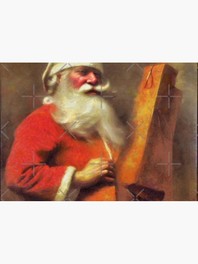 "Santa making toys" Sticker for Sale by ONE-ART | Redbubble