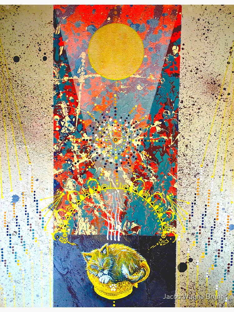 "A Cat Named Cleveland Curled Up in a Coffee Cup" Sticker for Sale by ...