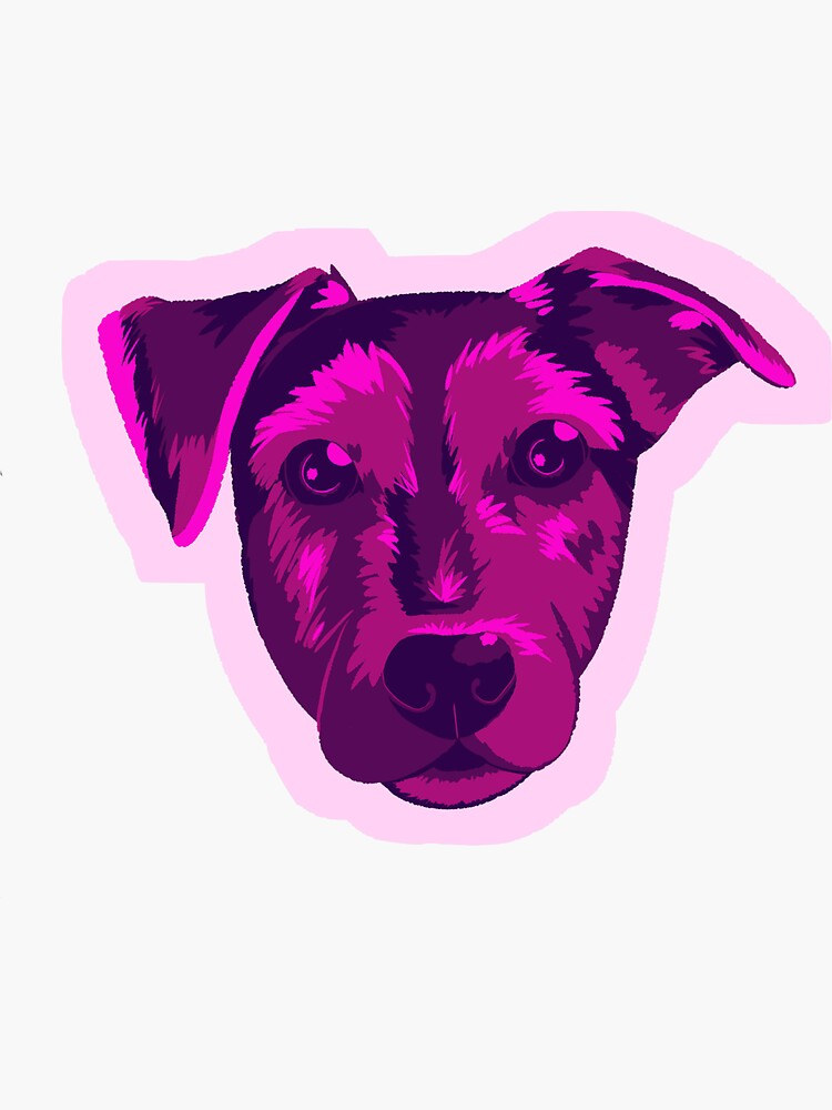 "pink dog" Sticker for Sale by Leillun | Redbubble