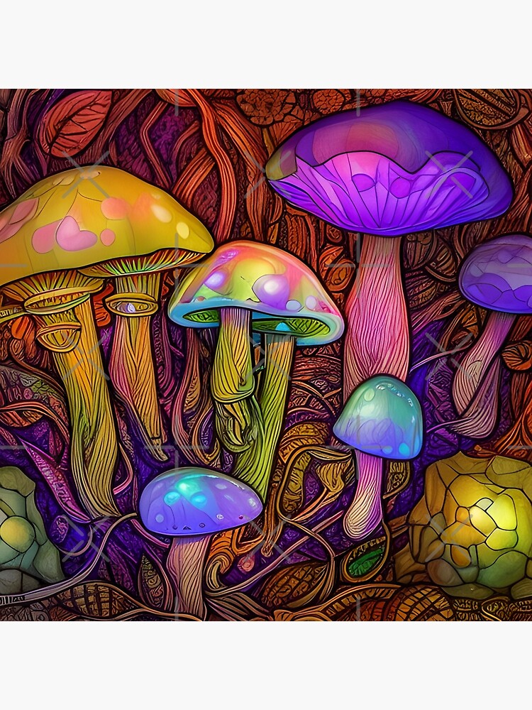 "Psychedelic Mushrooms Illustration" Poster for Sale by Alt-Art-Digital ...