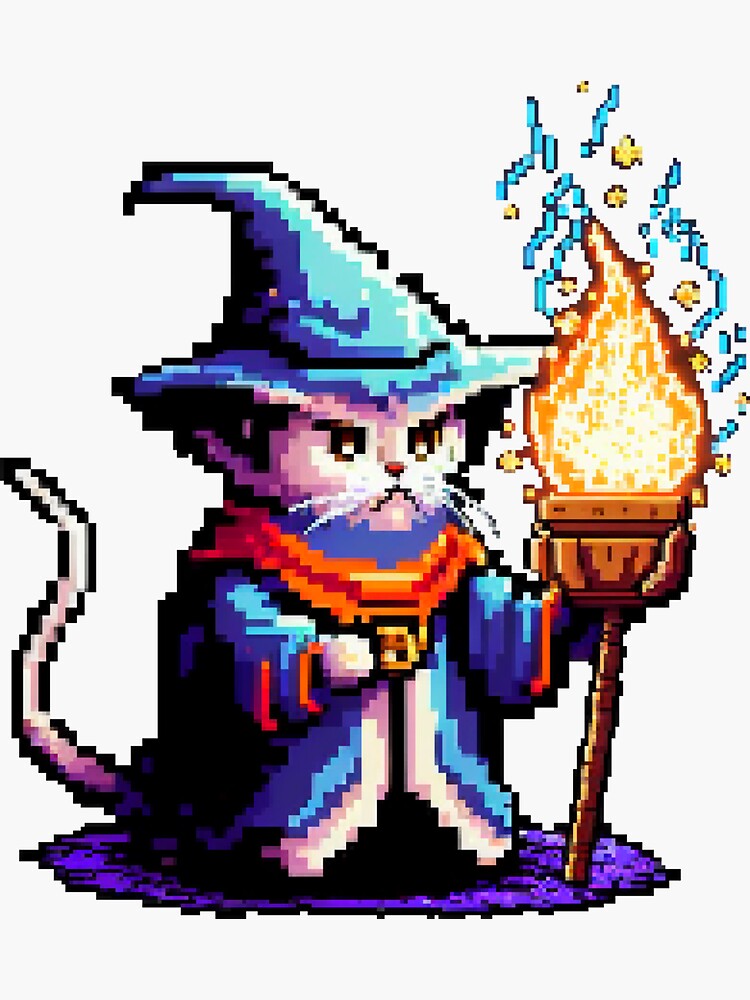 "Mage Cat II" Sticker for Sale by 9LivesCats | Redbubble