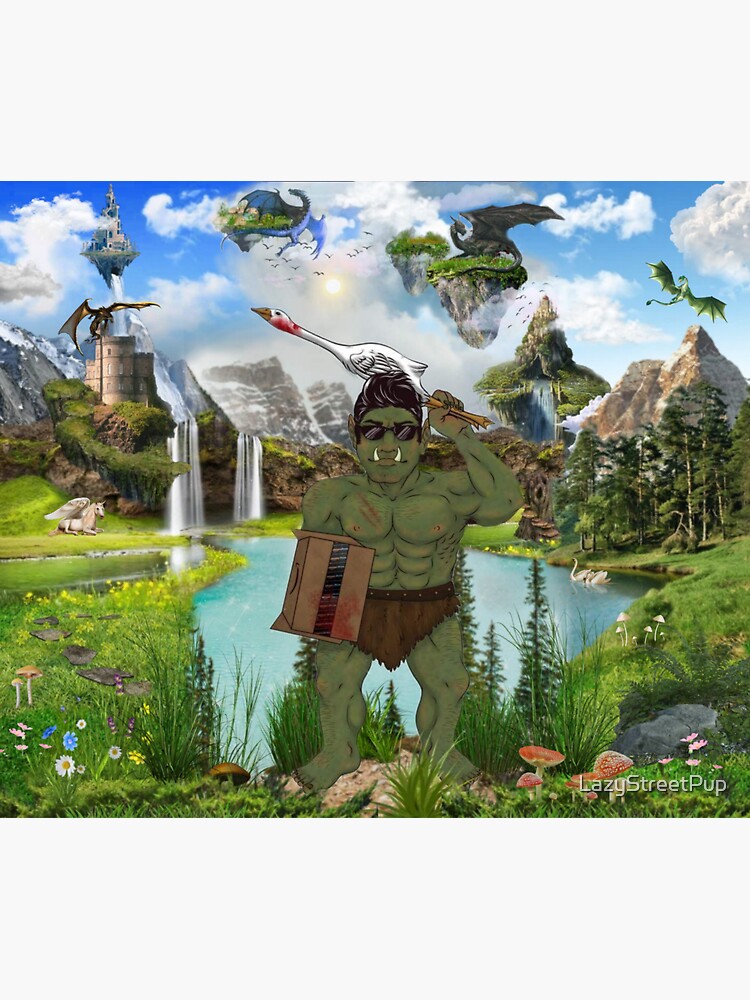 "New Fantasy Orc" Sticker for Sale by LazyStreetPup | Redbubble