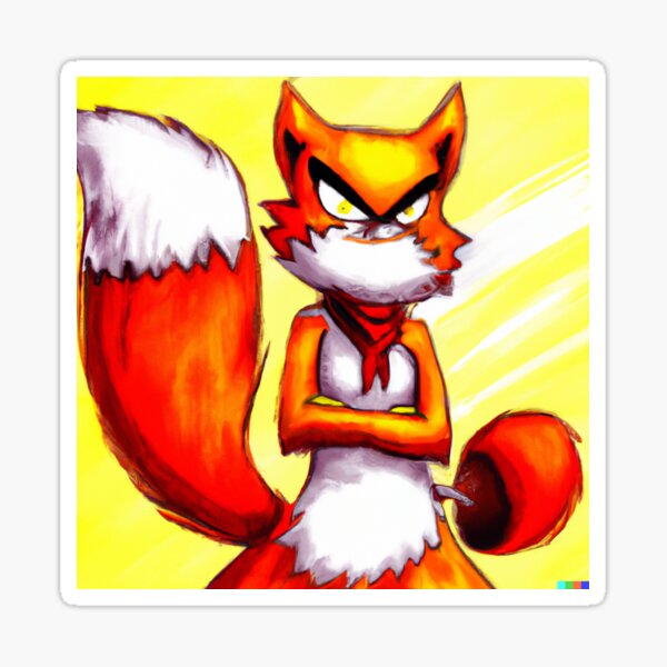 "Angry Kawaii anime fox kitsune serious" Sticker for Sale by blue ...