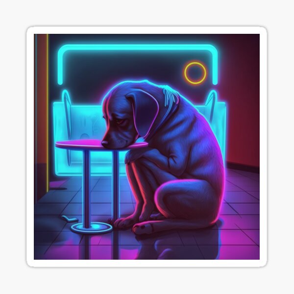 "Sad Dog" Sticker for Sale by TranMuse | Redbubble