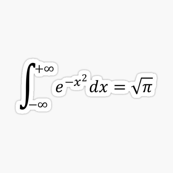 "Math Equations: Gaussian Integral - Math And Calculus Basics" Sticker ...