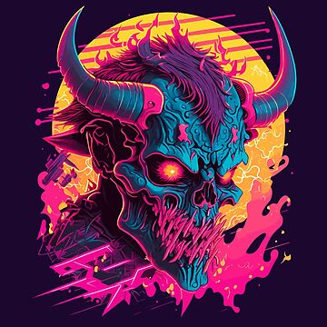 "Synthwave Punk Oni Demon" Poster for Sale by ChasmicArt | Redbubble