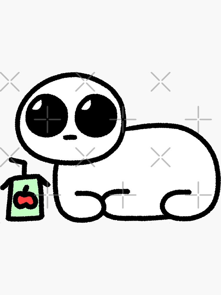 "Autism Creature Drinking Apple Juice" Sticker for Sale by ...
