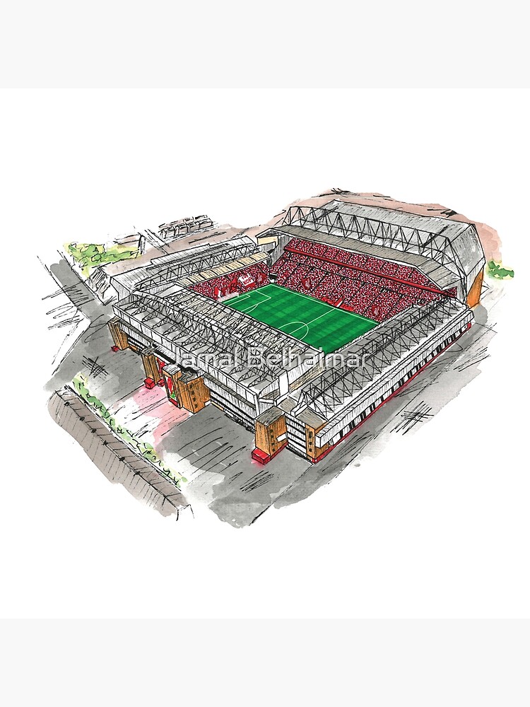 "Liverpool F.C., Stadium, Anfield" Poster for Sale by drawingstadiums ...