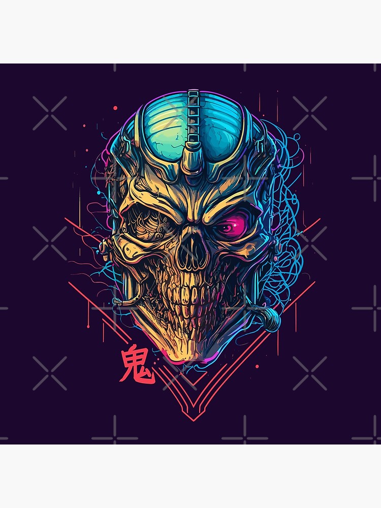 "Synthwave damaged Android Demon Skull" Poster for Sale by ChasmicArt ...