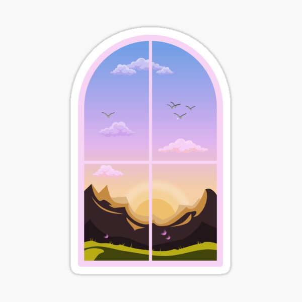 "Sunrise window view" Sticker for Sale by dreaminks | Redbubble